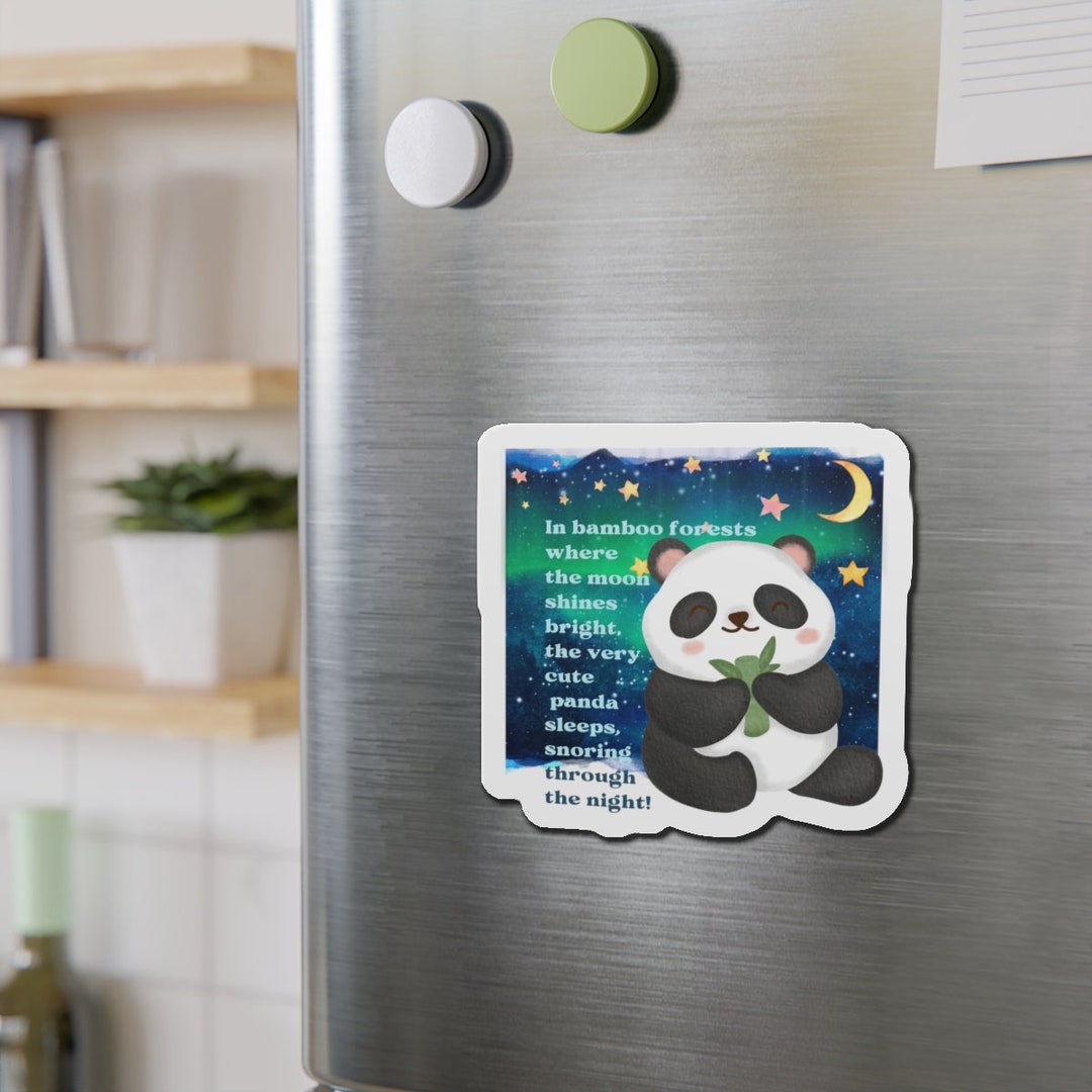 Cute Kawaii Panda Poem Die-cut Magnet Cute Funny Animal Lover Arora ...