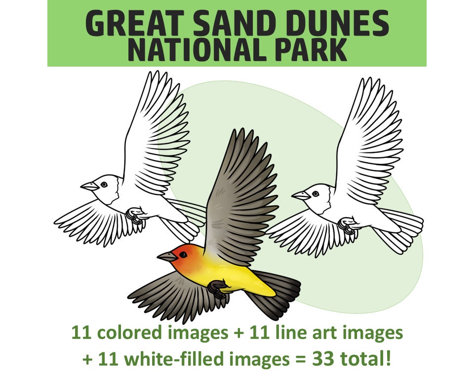 Great Sand Dunes National Park Clip Art - National Park Clipart - Etsy