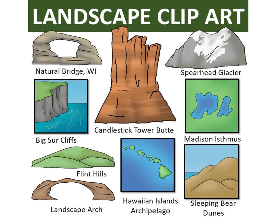 North American Landforms Clip Art (landform Clipart) - Etsy