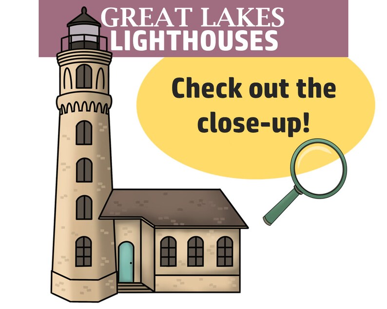Great Lakes Lighthouses Clip Art (lighthouse Clipart) - Etsy