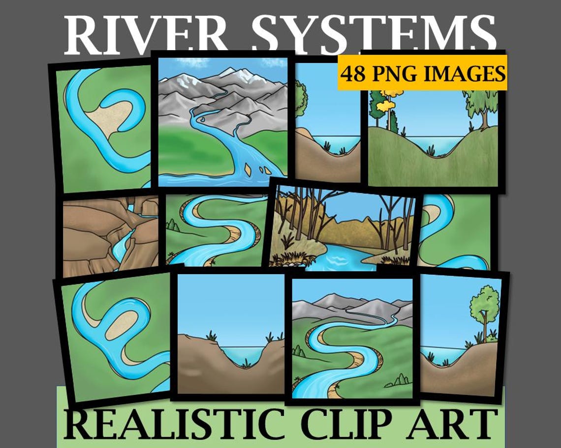 River Geology Clip Art (river Systems Clipart) - Etsy