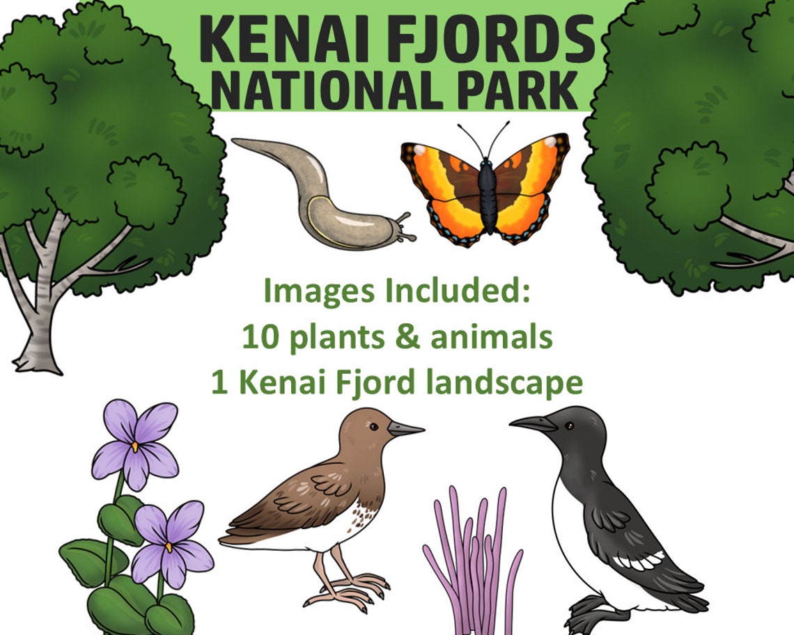 Kenai Fjords National Park Clip Art - National Park Clipart - Etsy