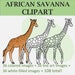 Plants and Animals of the African Savanna Clipart - Etsy