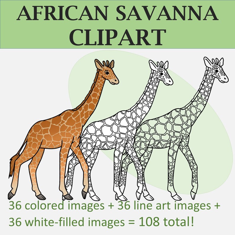 Plants and Animals of the African Savanna Clipart - Etsy