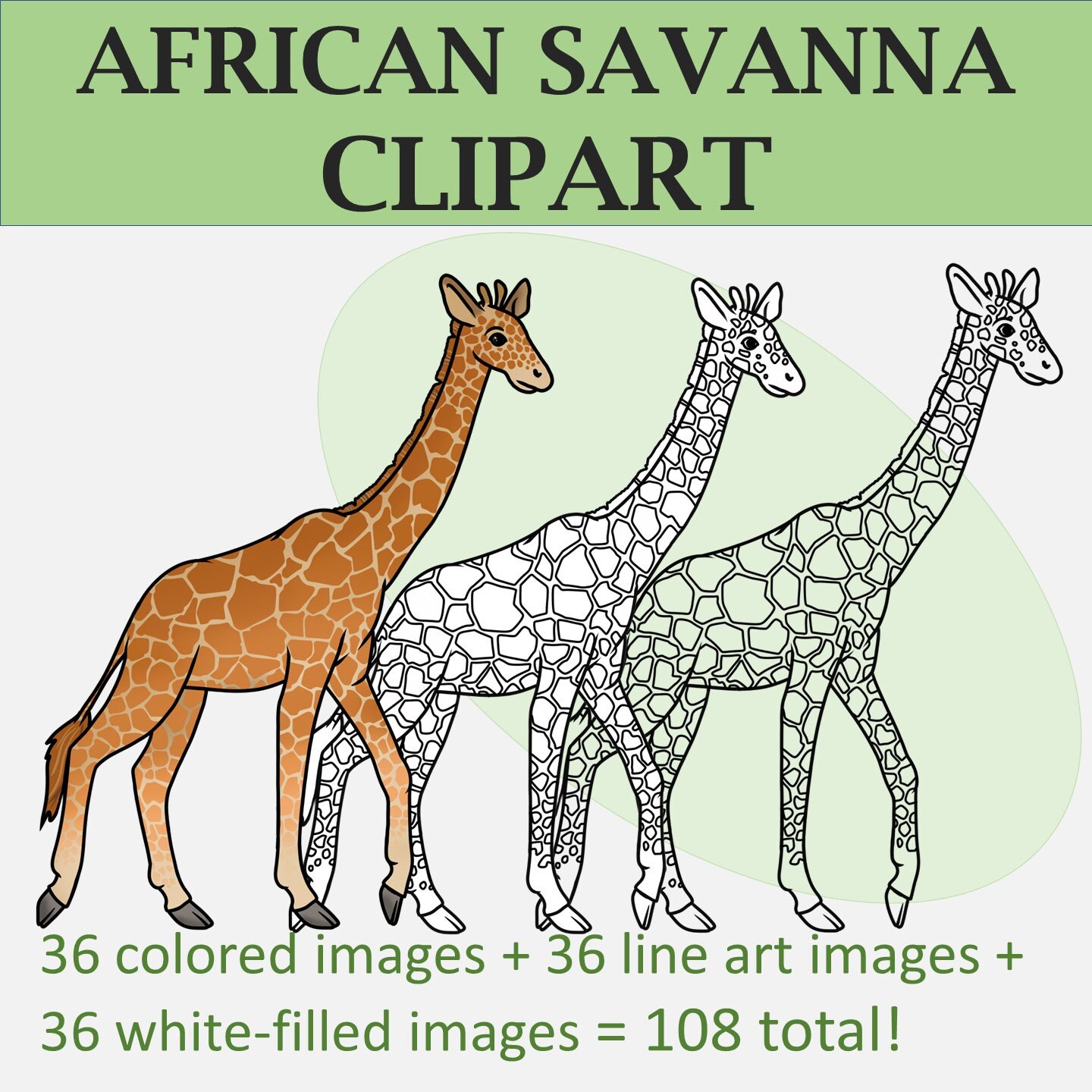 Plants and Animals of the African Savanna Clipart - Etsy