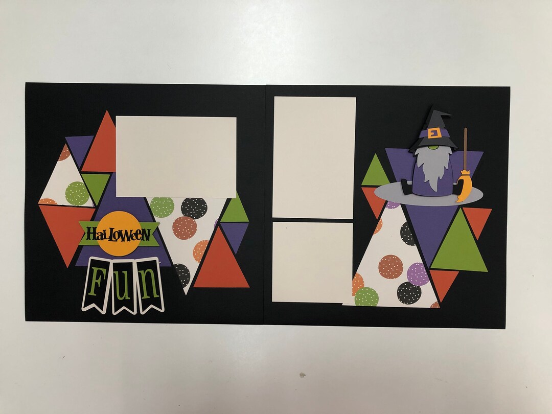 Halloween Fun,12x12 Scrapbook Page Layout Kit, Precut Scrapbooking Page ...