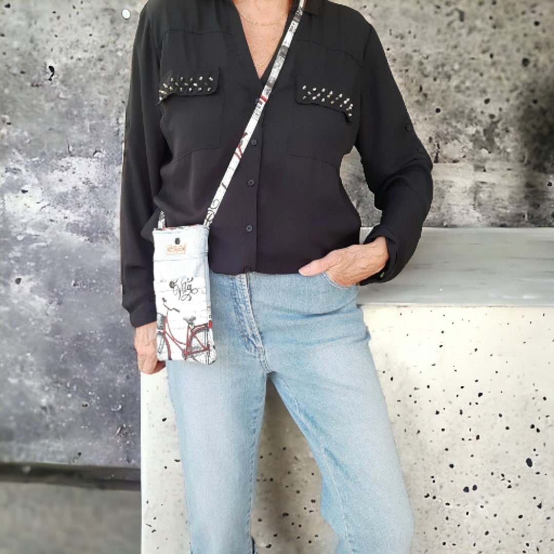 Cell Phone Crossbody Bag With Pockets, Denim Shoulder Pouch for ...