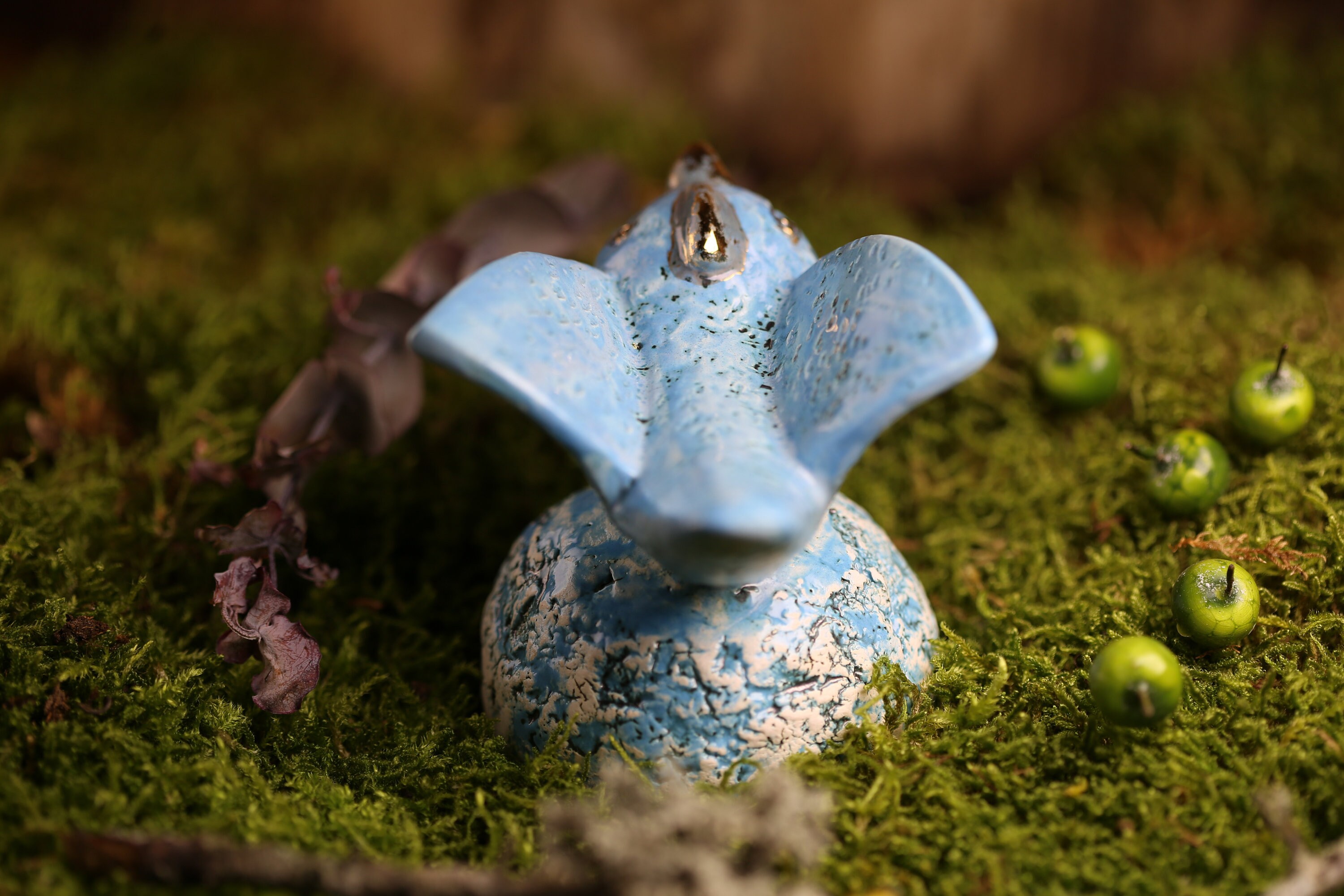 Blue Bird Light Sky Gold Ceramic, Handmade Interior Decoration - Etsy