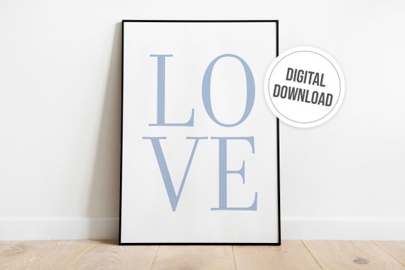 Poster LOVE Typoposter DIGITAL DOWNLOAD Zum | Etsy