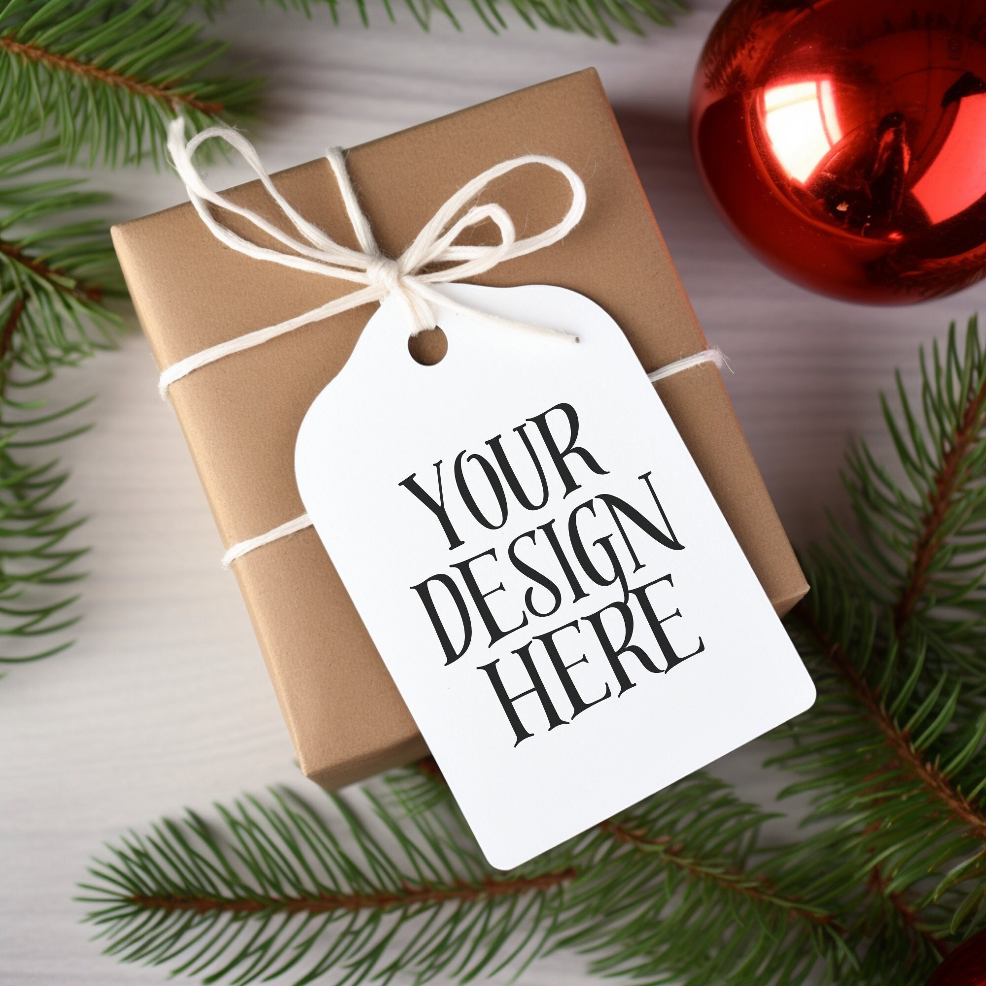 Gift Tag Mockup Christmas Tag Mockup, White Gift Tag Mockup, Simple Tag ...