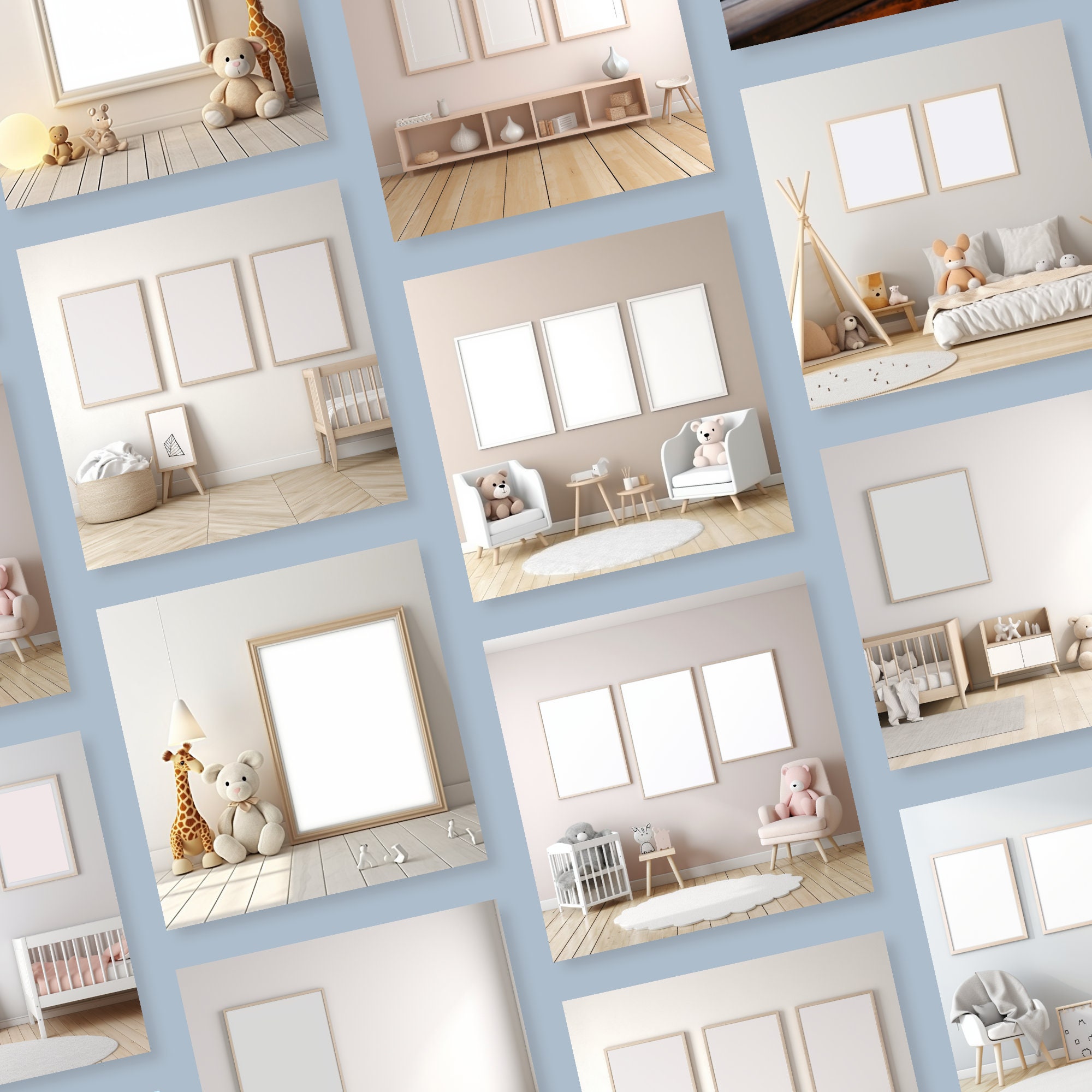 30 Nursery Room Frame Mockups, Kids Room Frame Mockup Bundle, Nursery ...