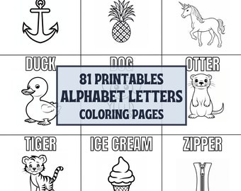 Alphabet Coloring Pages, 26 Pages Alphabet Coloring Book Printable for ...