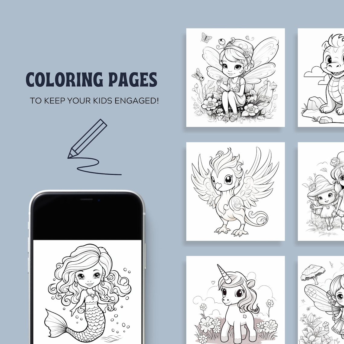 45 Cute Mythical Creatures Coloring Pages Kids Coloring - Etsy