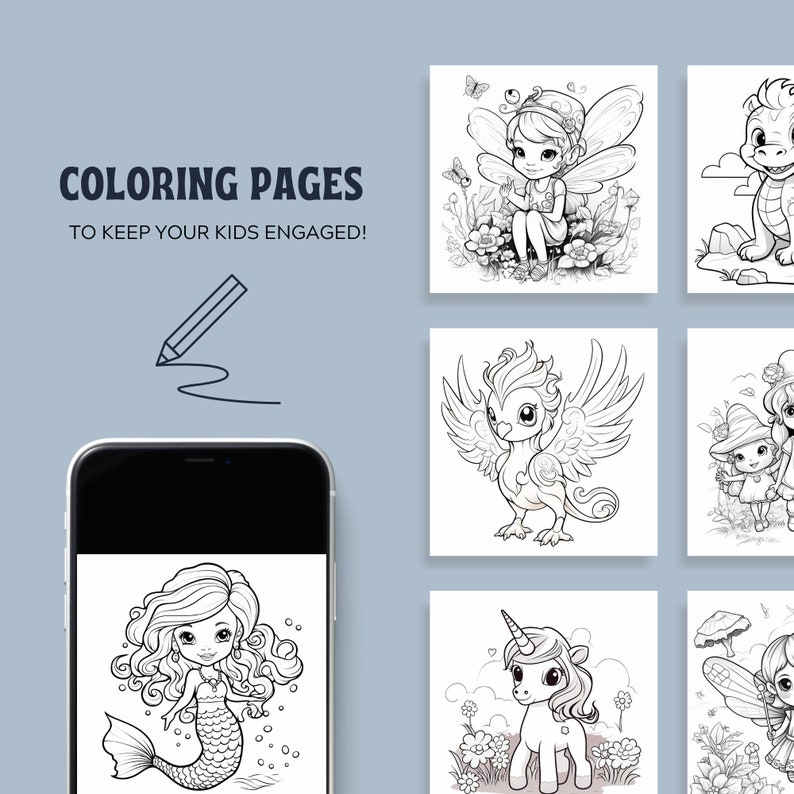 45 Cute Mythical Creatures Coloring Pages, Kids Coloring Printable ...