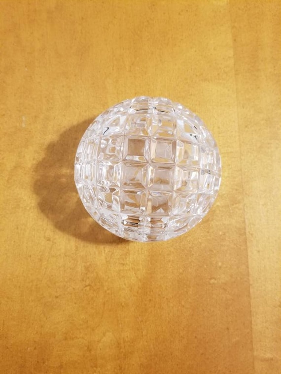 Crystal Trinket box, Round Trinket Box, Clear Pressed… - Gem