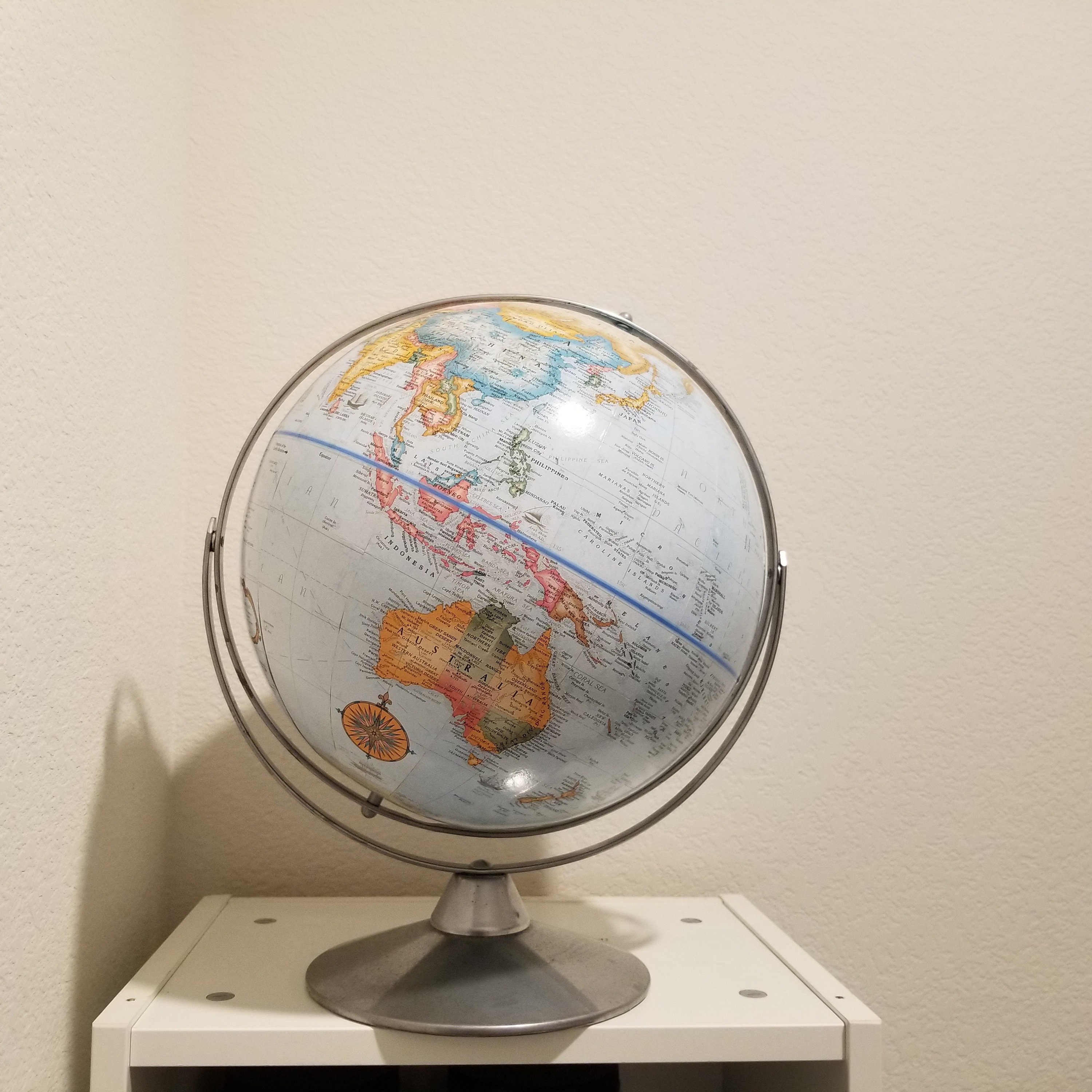 12 Inch Vintage Globe Master World Globe on Stand Multicolored - Etsy