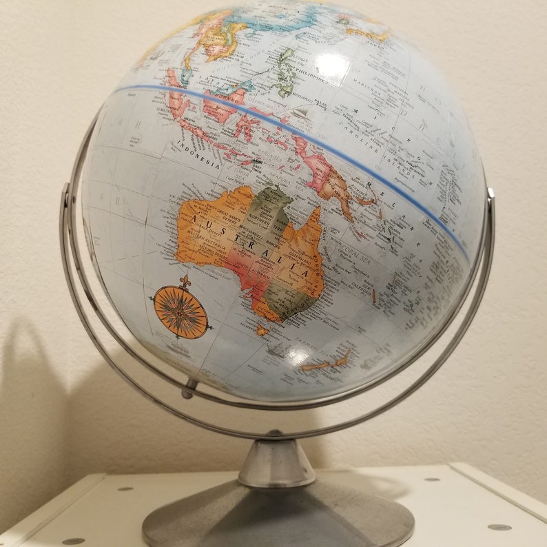 12 Inch Vintage Globe Master World Globe on Stand Multicolored - Etsy