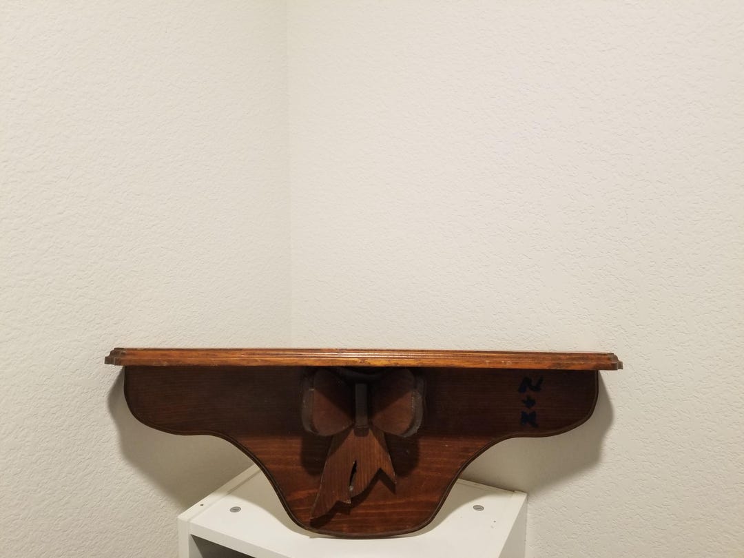 Vintage Handmade Wooden Bow Shelf, Bow Shelf Wall Hanging, Rustic ...