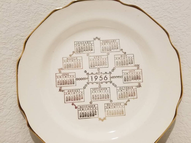 1956 Plate 1956 Calendar Plate the Sabina Line 10 - Etsy