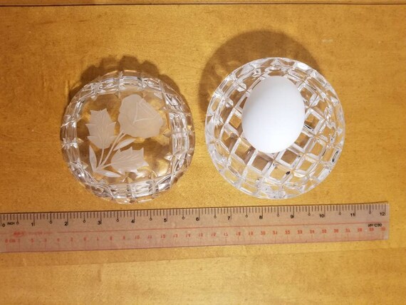 Crystal Trinket box, Round Trinket Box, Clear Pressed… - Gem