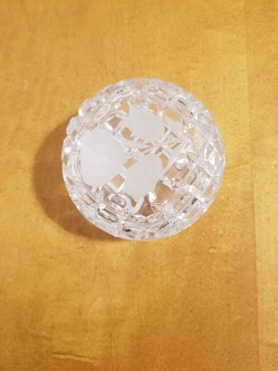 Crystal Trinket box, Round Trinket Box, Clear Pressed… - Gem