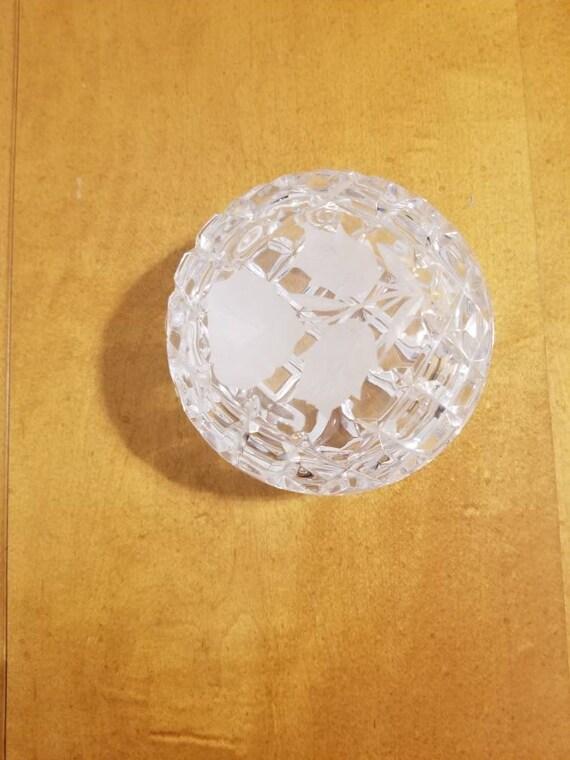 Crystal Trinket box, Round Trinket Box, Clear Pressed… - Gem