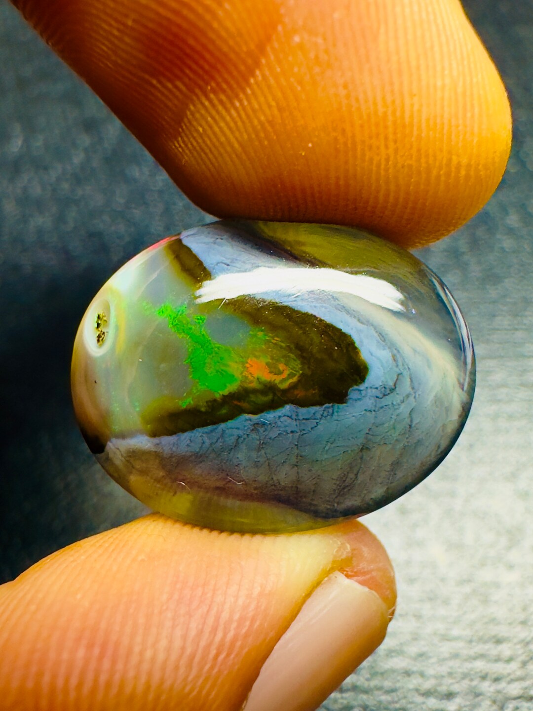26.1ct Egg Phantom Ethiopian Welo Opal Rainbow Flashes 2116.513mm Loose ...