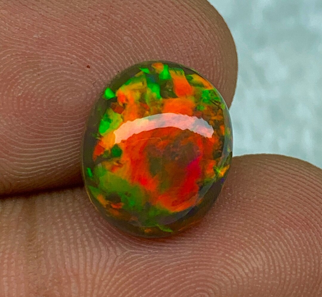 3.85ct Natural Black Rare Opal, Natural Black Welo Opal, Black ...