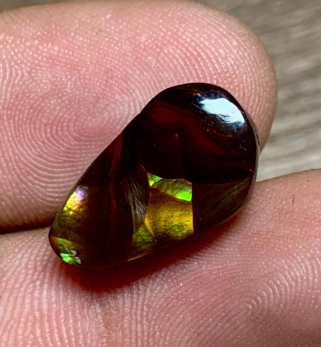 7.35ct Natural Mexican Fire Agate, Multi Flashes Fire Agate Cabochon ...