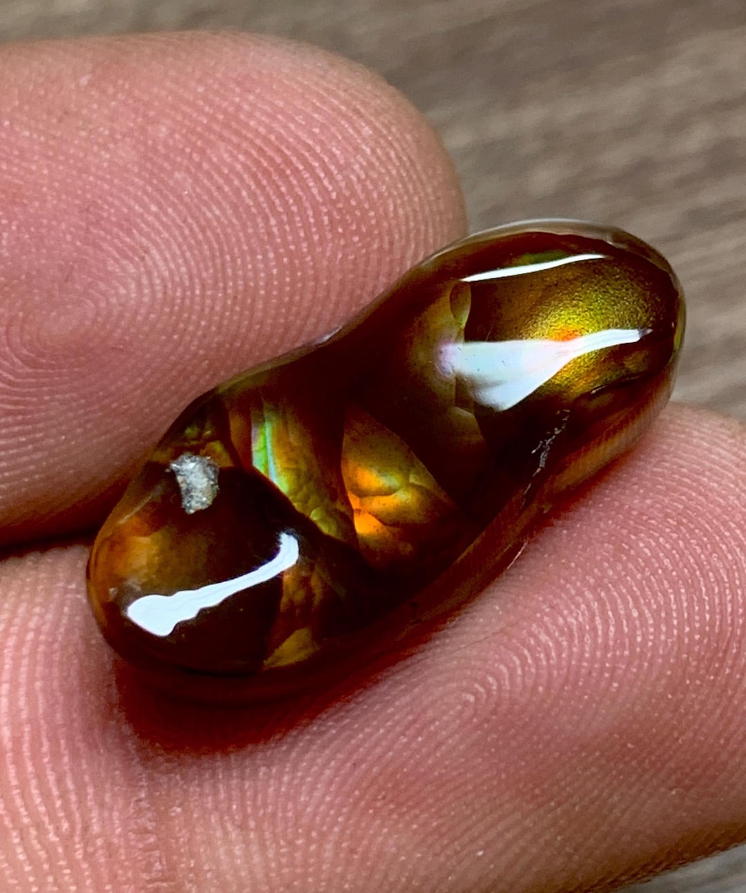12ct Natural Mexican Fire Agate, Volcanic Molten Lava Formation Fire ...