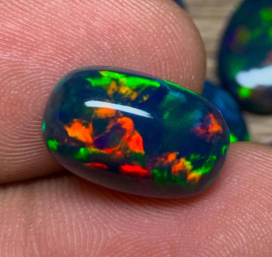 4.35ct Rainbow Black Opal, Ethiopian Black Opal, Black Welo Opal ...