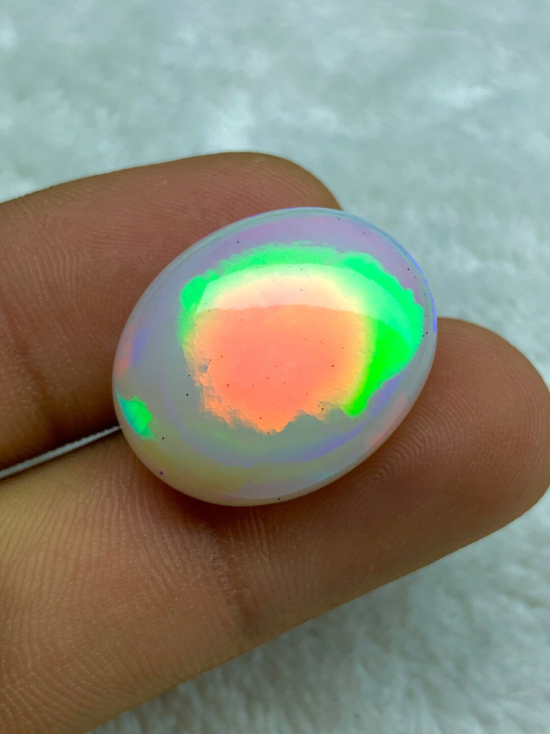 19.45ct Japanese Flag Pattern Ethiopian Opal, Opal, Welo Opal Oval Cab ...