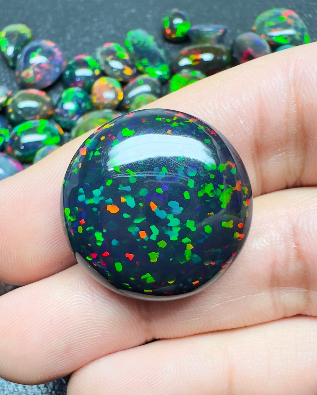 36.3ct Confetti Pin Fires Black Ethiopian Welo Opal Bright 5/5 Strong ...