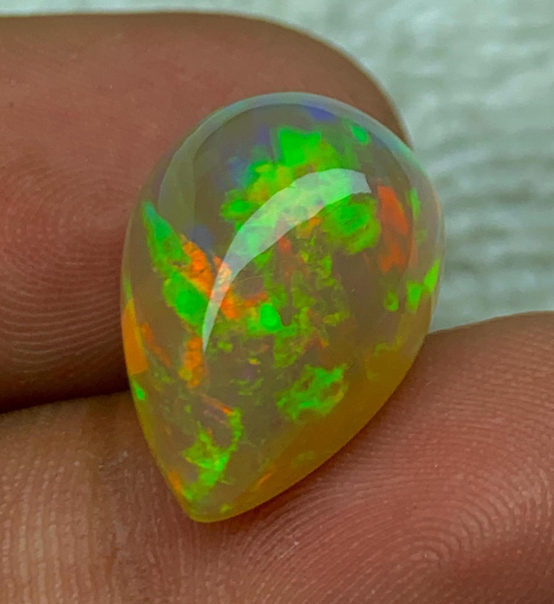 10ct Rainbow Ethiopian Opal, Welo Crystal Opal Cab, Multi-fires 5/5 ...