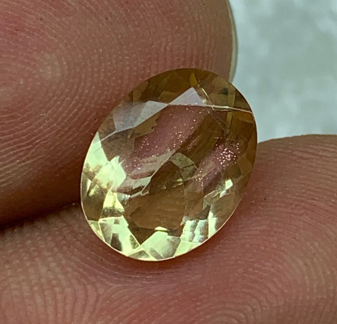 2.35ct Natural Oregon Sunstone, Faceted Oregon Sunstone Schiller Effect ...