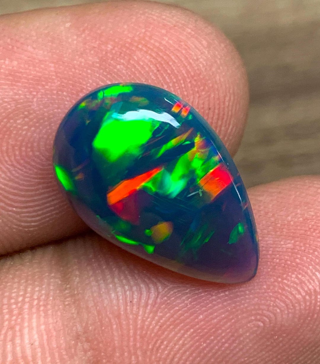 4.65ct Rare Chinese-writing Pattern Ethiopian Black Opal, Welo Black ...