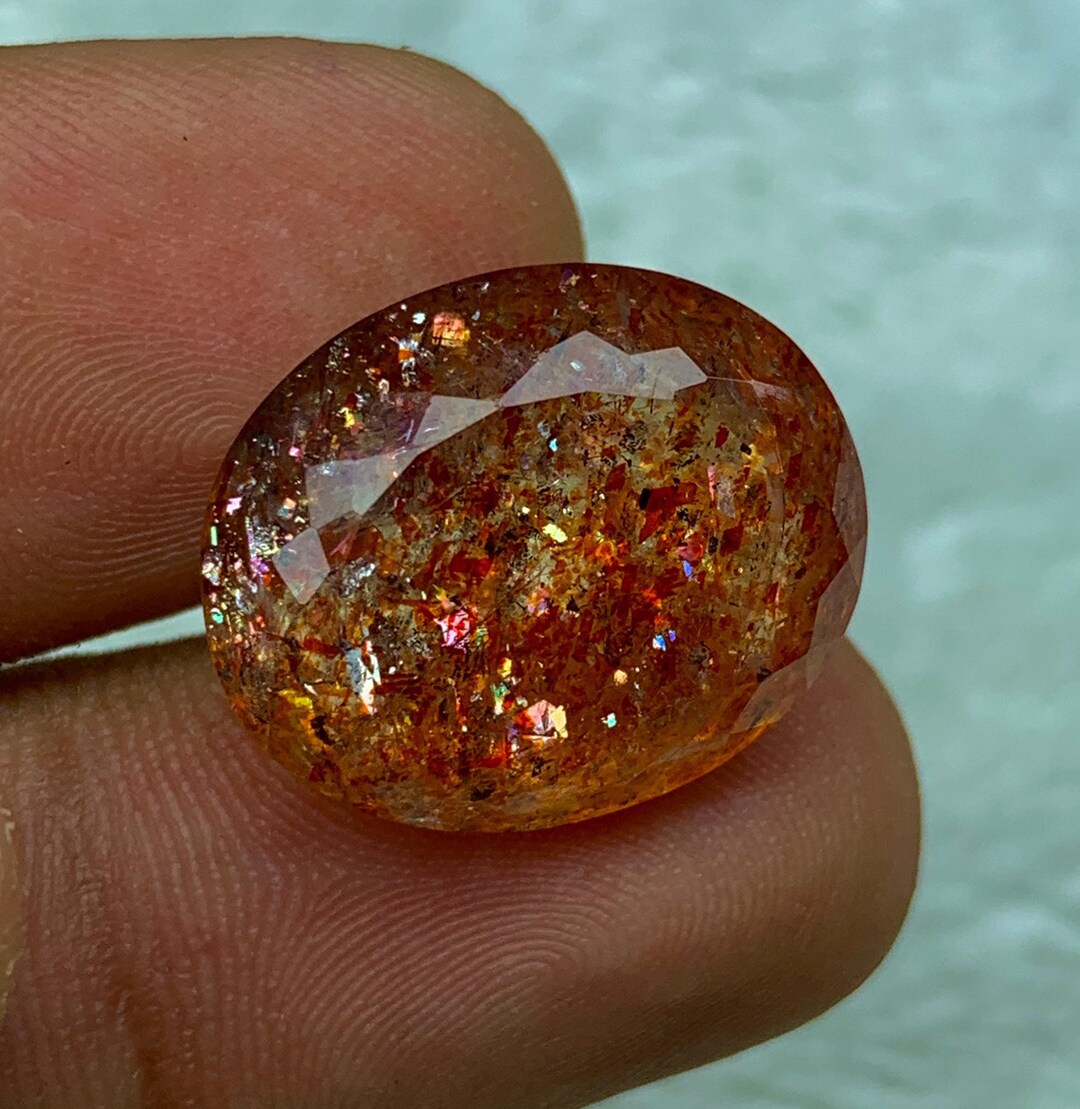 19.25ct Confetti Sunstone, Colorful Flakes Confetti Sunstone, Rainbow ...