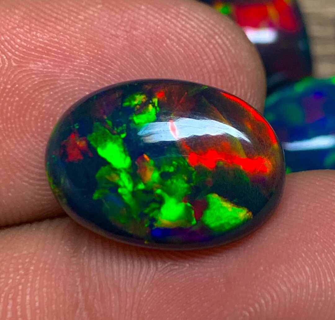 4.55ct Rainbow Black Opal, Ethiopian Black Opal, Black Welo Opal ...