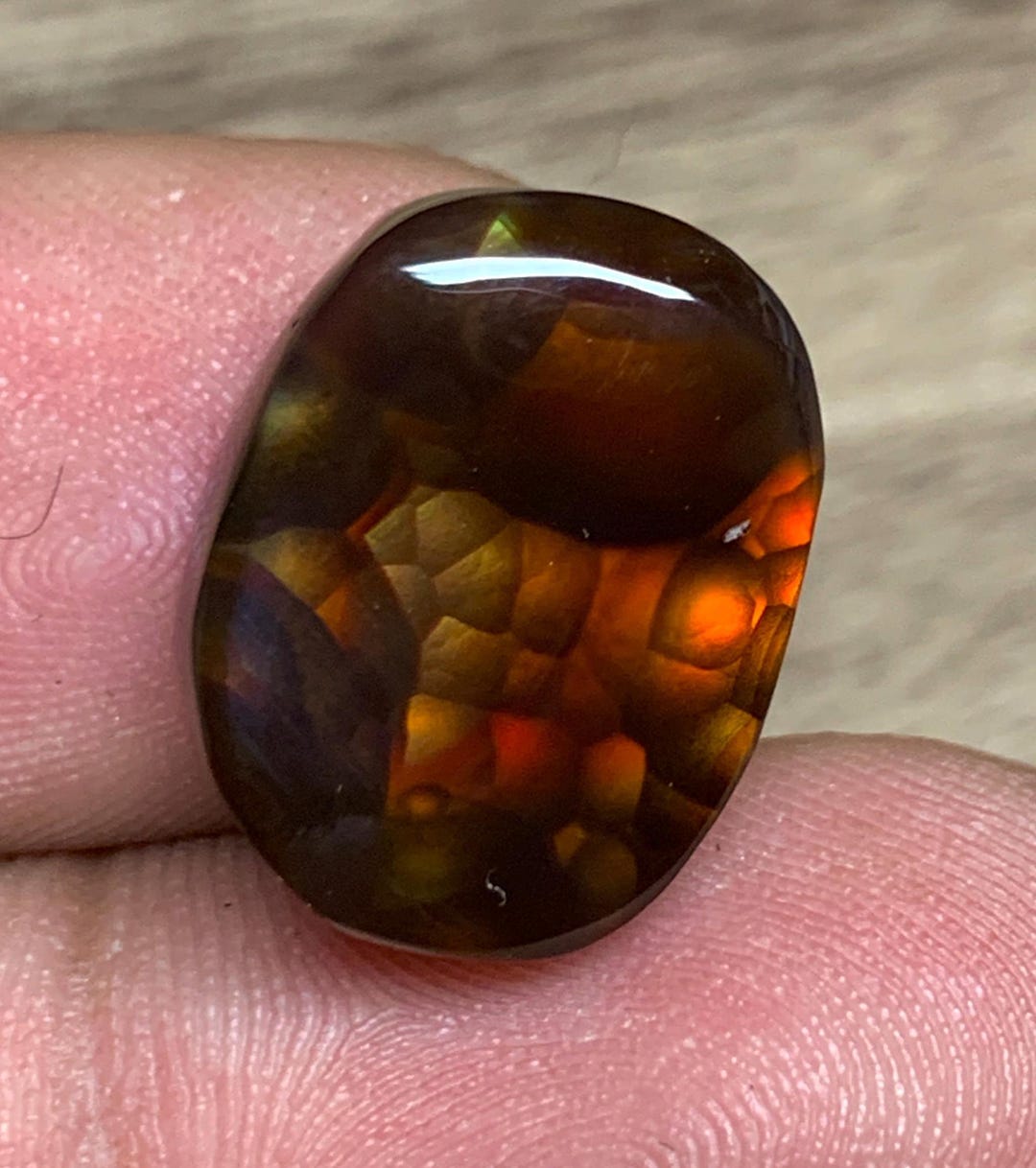 10.5ct Fire Agate, Natural Mexican Fire Agate Oval Cabochon Gemstone ...
