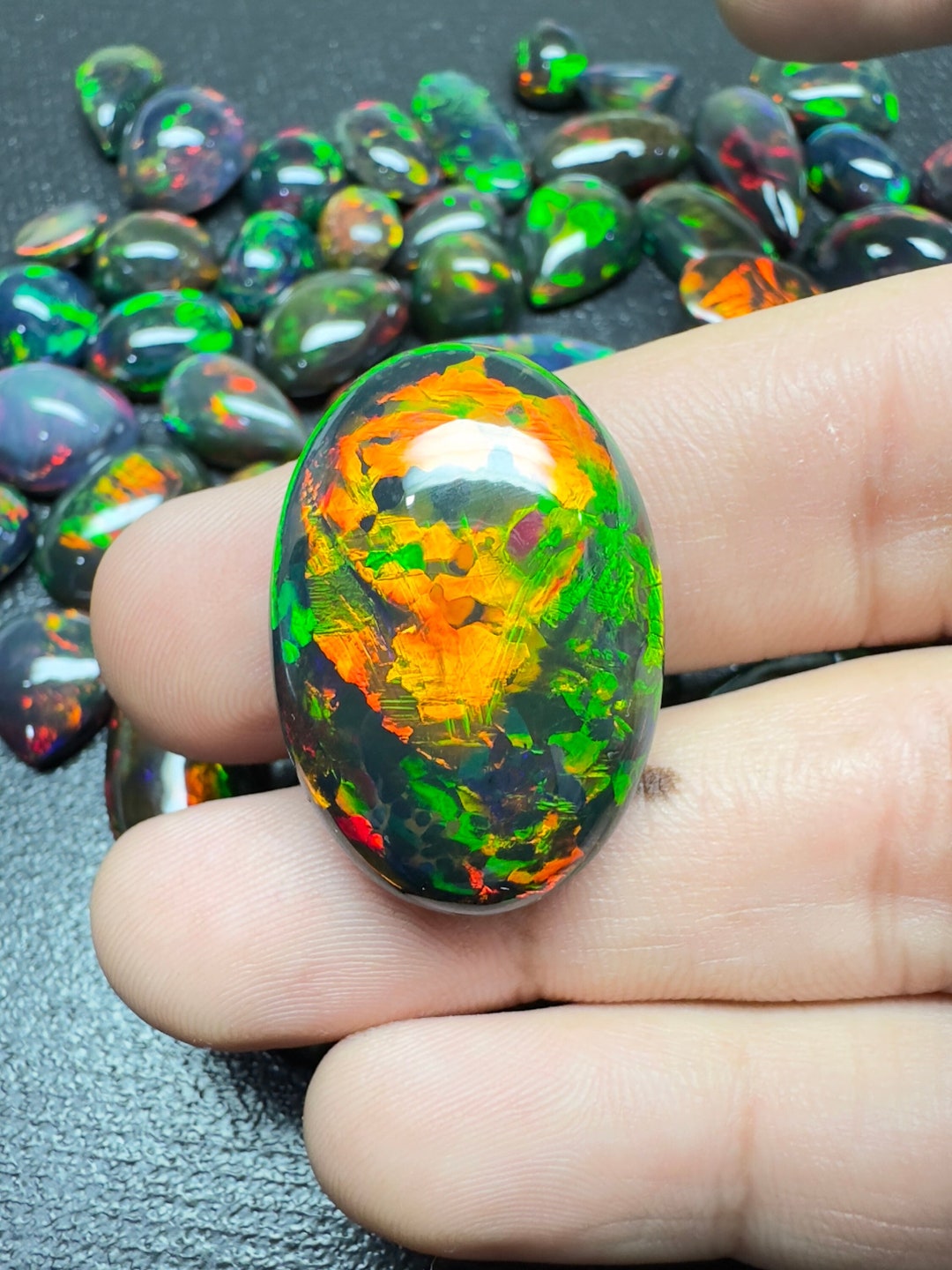 33.8ct Blazing Rare Black Ethiopian Welo Opal Bright 5/5 Very Strong ...
