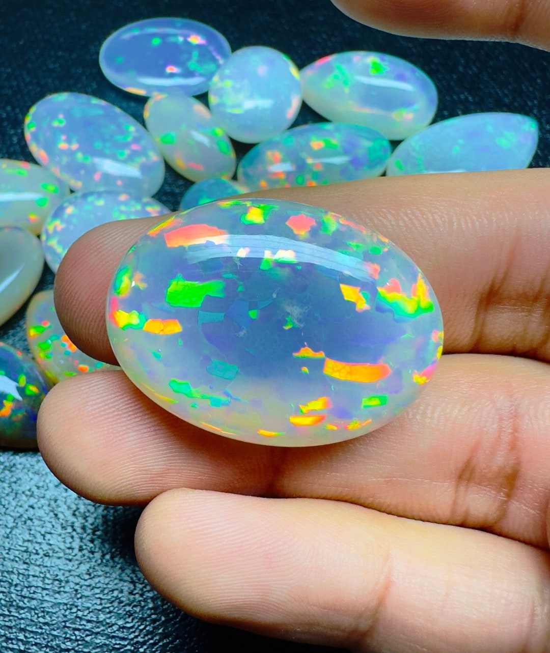 54ct Big Ethiopian Welo Opal Oval Cabochon Top Quality Bright 5/5 ...