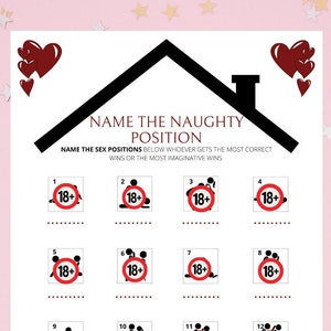 The Naughty House Position List Digital Download Bachelorette Hen Party ...