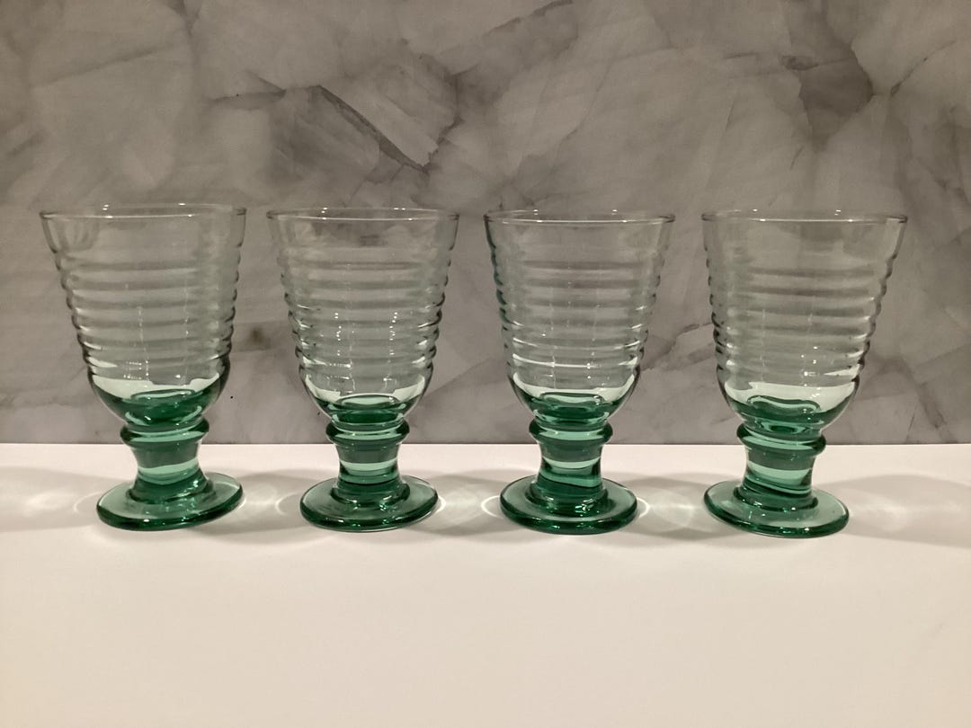 Vintage Libbey Glass Sirrus Spanish Green Iced Tea Glasses ...