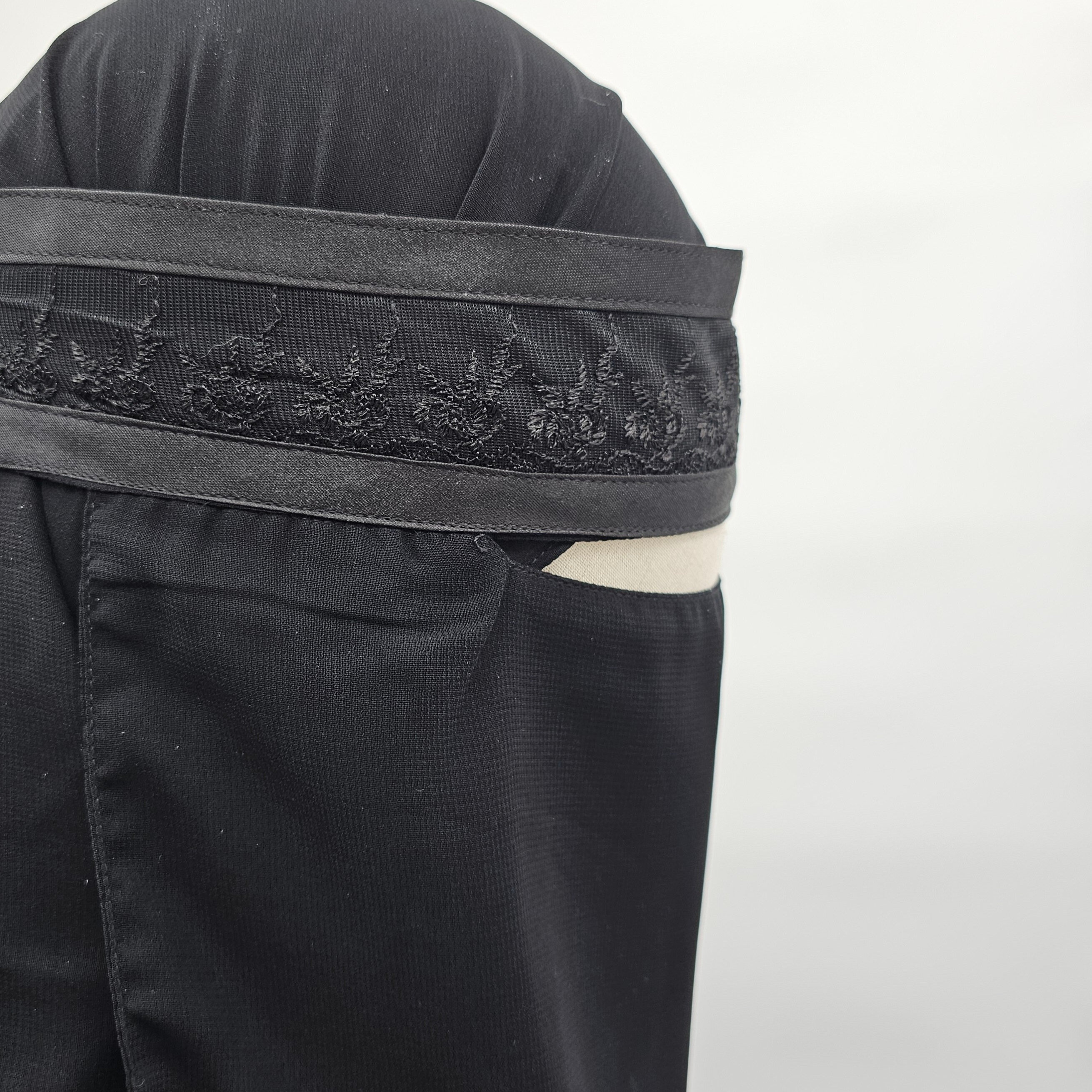 Single Layer Niqab With Satin Trim And Lace Etsy