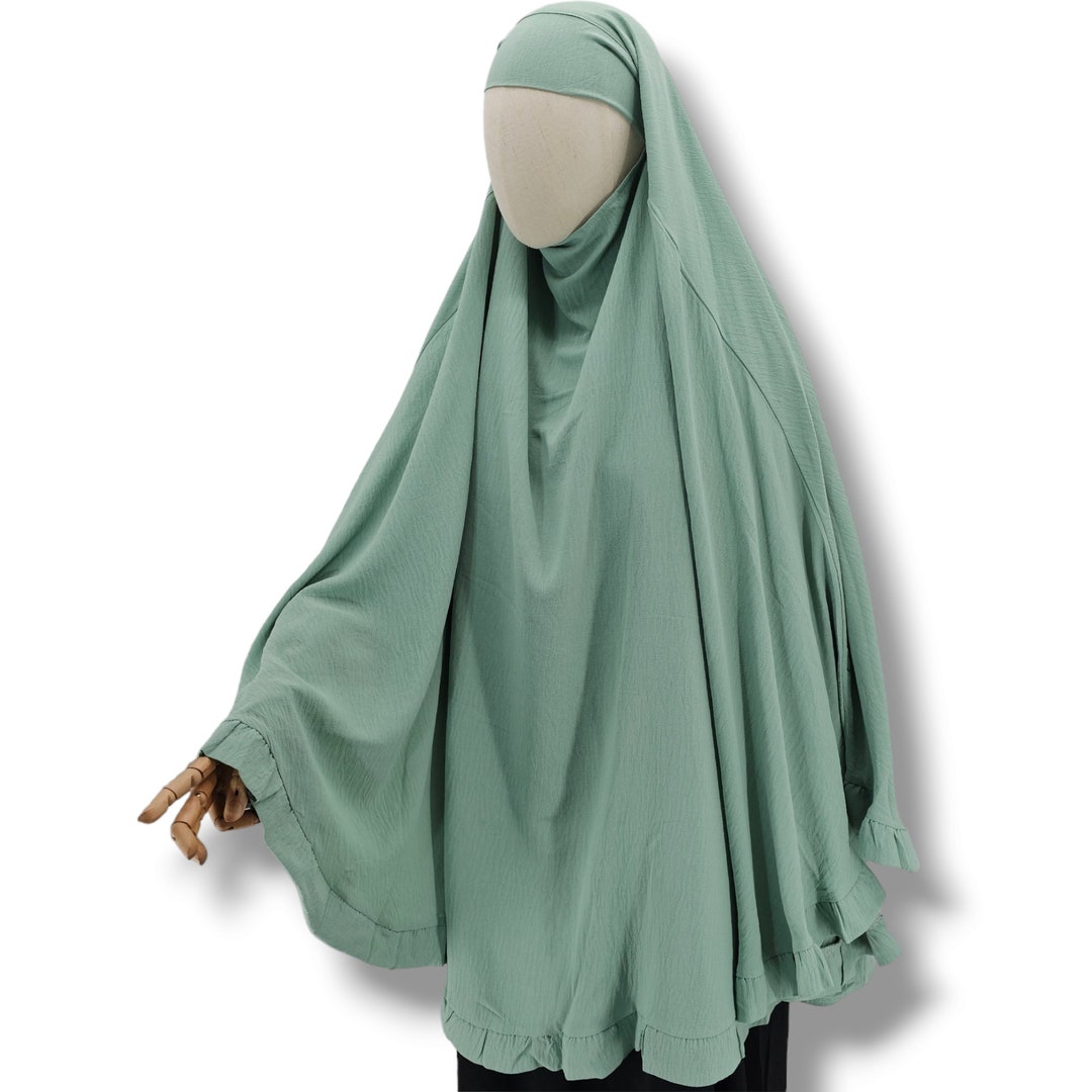 Ruffle Khimar: Crepe Fabric, Modest Muslim Women's Wear - Etsy