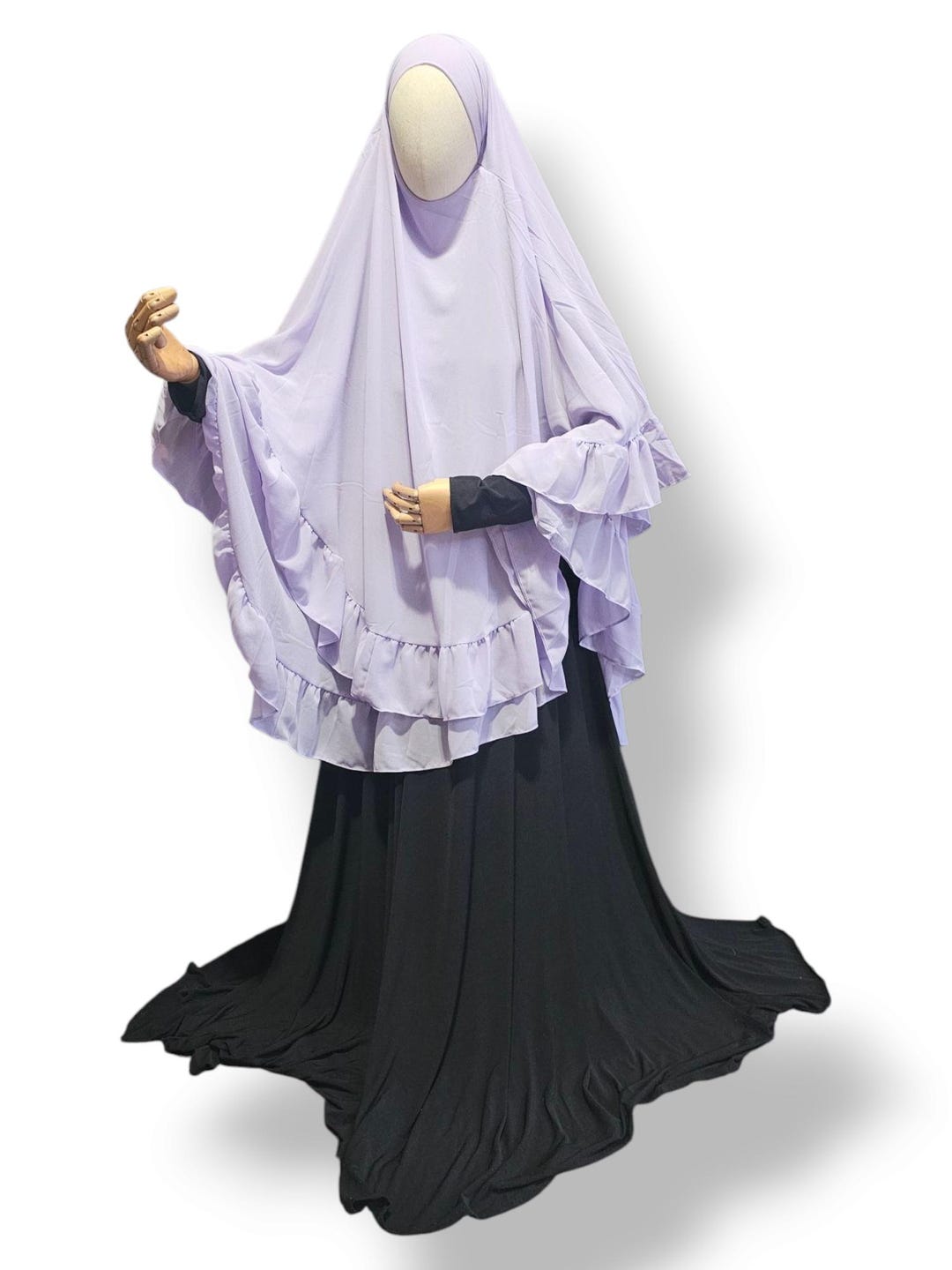 Ruffle Chiffon Khimar: Double Layer Modest Wear - Etsy