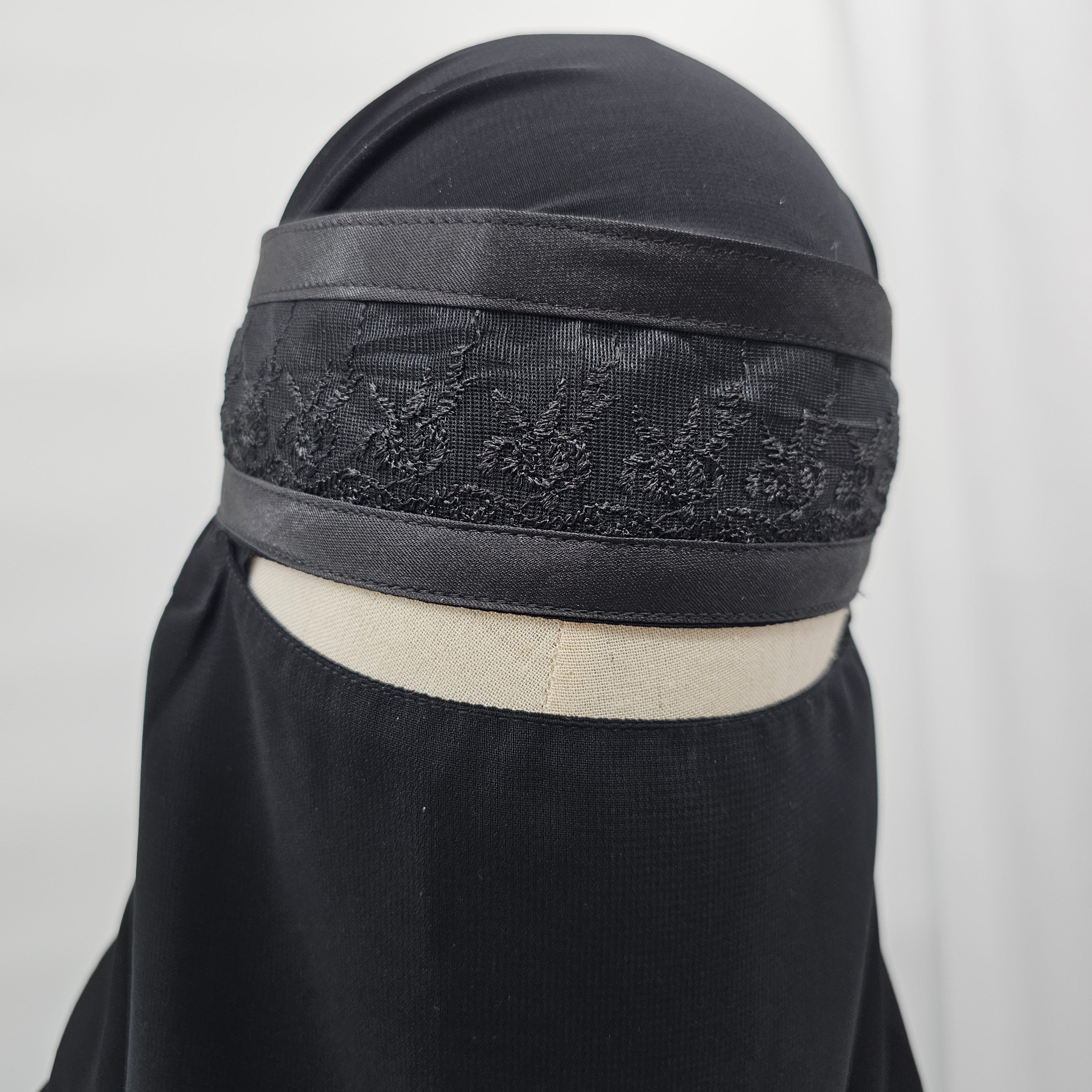 Single Layer Niqab With Satin Trim & Lace - Etsy