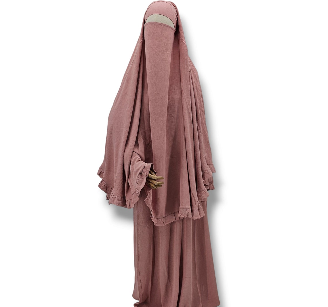 Ruffle Khimar: Crepe Fabric, Modest Muslim Women's Wear - Etsy
