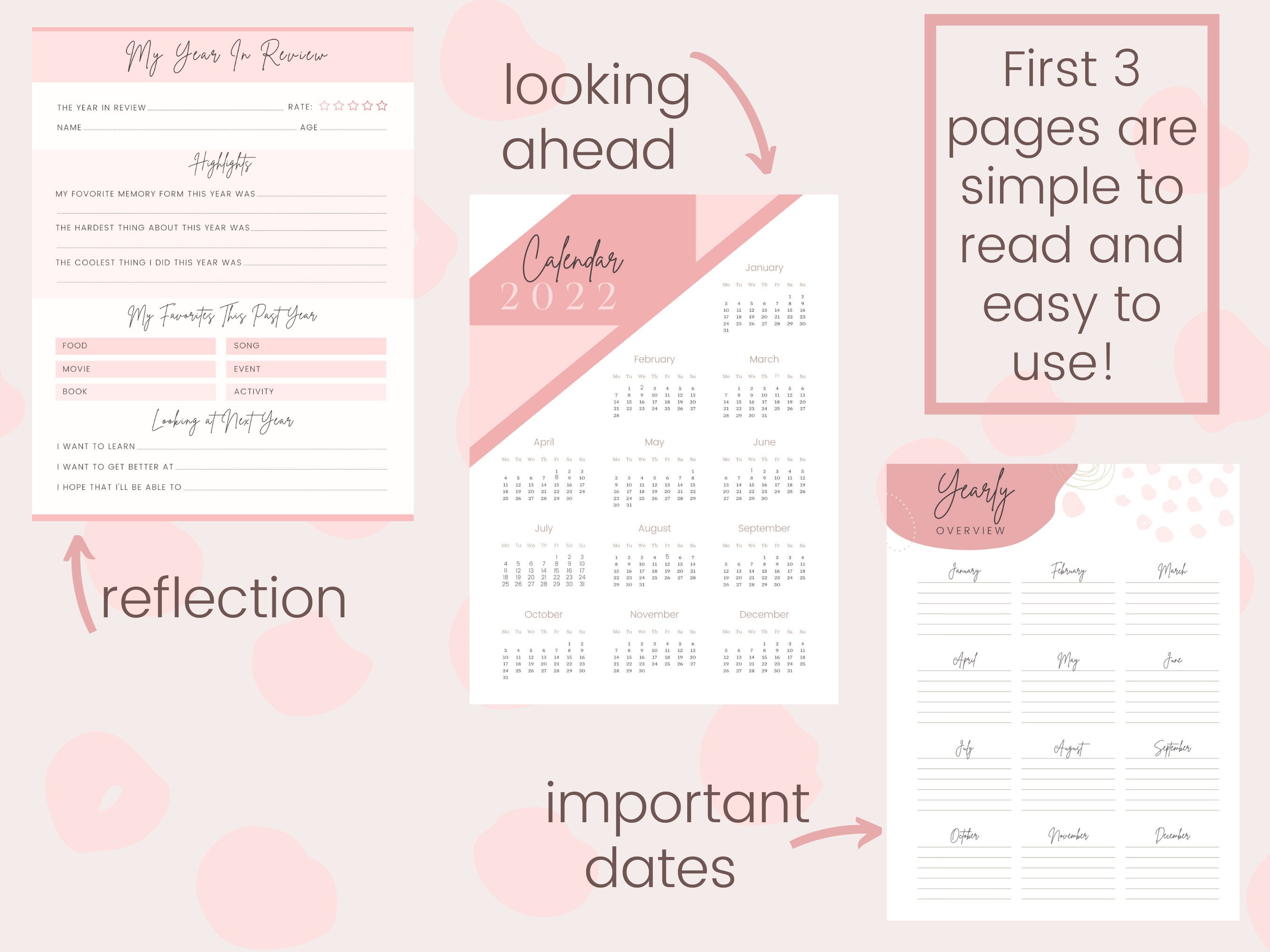 2022 Digital Planner Printable Planner Beginner Digital Planner