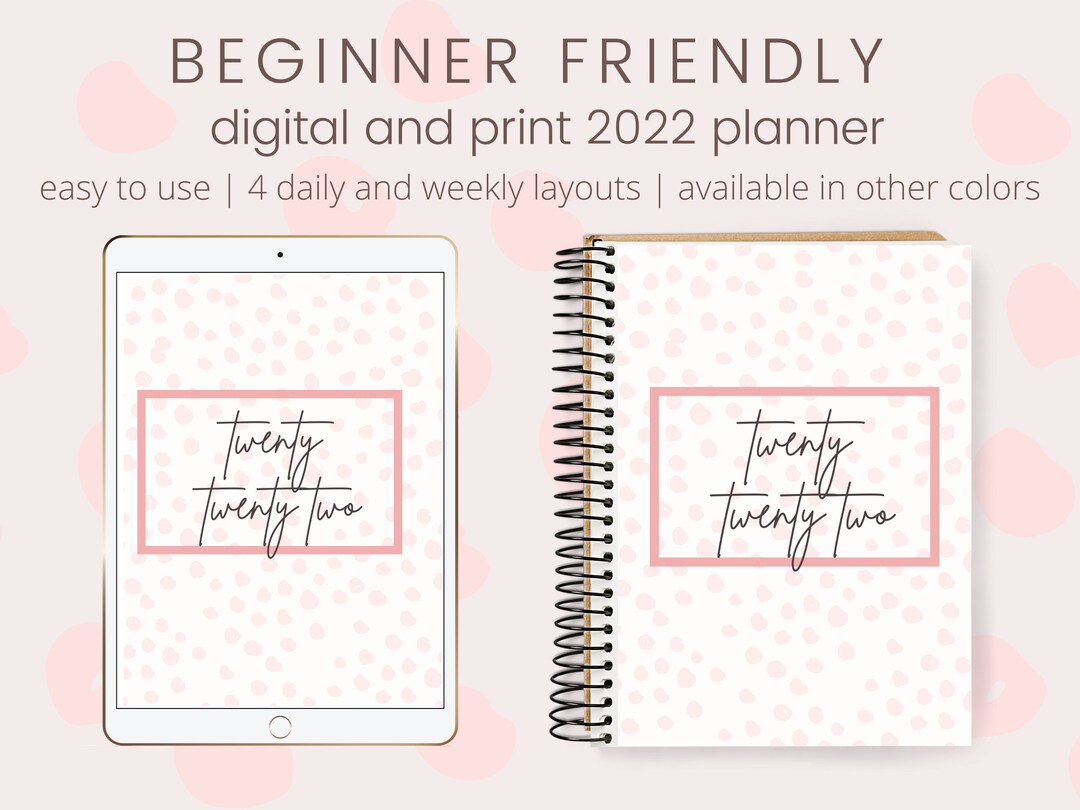 2022 Digital Planner Printable Planner Beginner Digital Planner